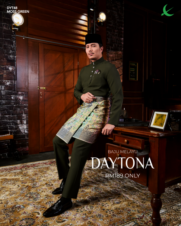 Baju Melayu Daytona (Moss Green) - ELRAH EXCLUSIVE